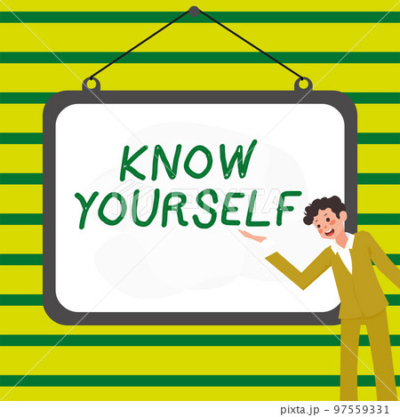 Text sign showing Know Yourself. Word Written...のイラスト素材 [97559331] - PIXTA