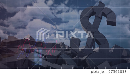 Financial data processing over broken dollar...のイラスト素材 [97561053] - PIXTA