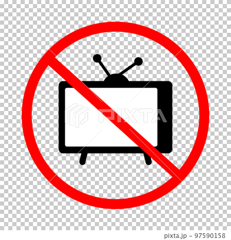 TV ban icon. Television viewing restrictions.... - Stock Illustration ...