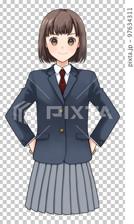 Doya face girl student - Stock Illustration [97634311] - PIXTA