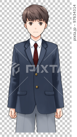 boy student with a straight face - Stock Illustration [97634314] - PIXTA