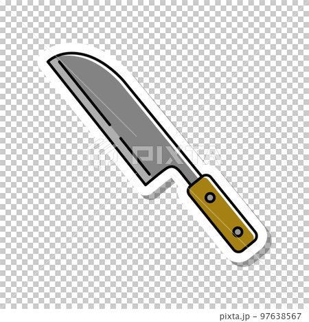 Sticker-like single item icon kitchen knife - Stock Illustration ...