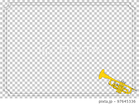 Simple and cute trumpet illustration frame... - Stock Illustration ...