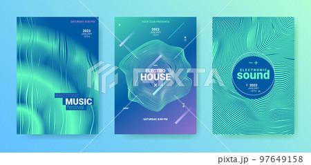 Edm Poster Set. Techno Dance Music Cover....のイラスト素材 [97649158] - PIXTA