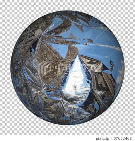 glossy chrome metal sphere transparent backgroundのイラスト素材 [97652408] - PIXTA