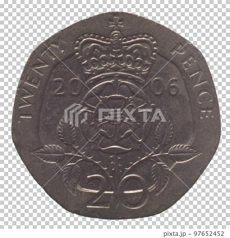 20 pence coin, reverse, currency of the UK...のイラスト素材 [97652452] - PIXTA