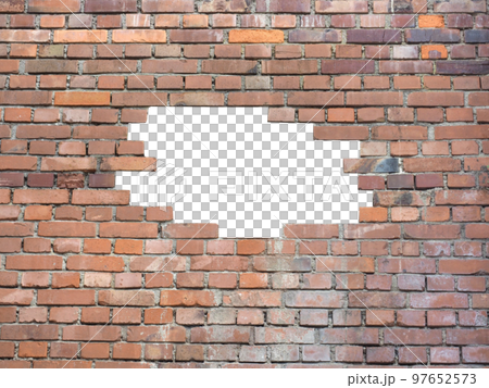 transparent PNG hole in brick wallのイラスト素材 [97652573] - PIXTA