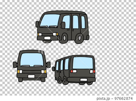Simple one box car illustration set (black) - Stock Illustration ...