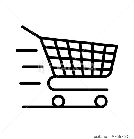 Shopping cart icon. Empty trolley. Pictogram...のイラスト素材 [97667639] - PIXTA