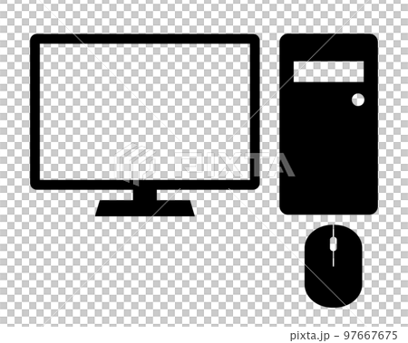 Illustration of a simple silhouette desktop... - Stock Illustration ...