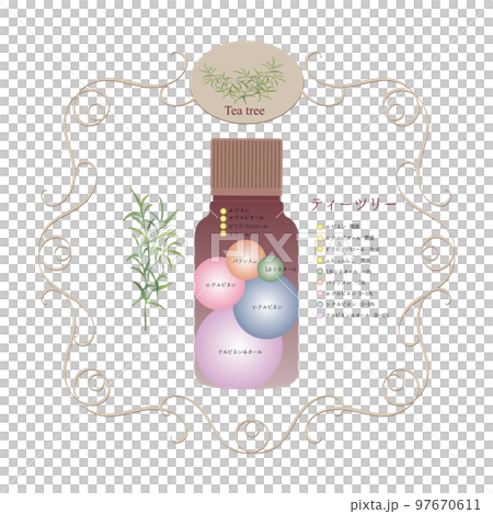 Composition table of tea tree essential oil... - Stock Illustration ...