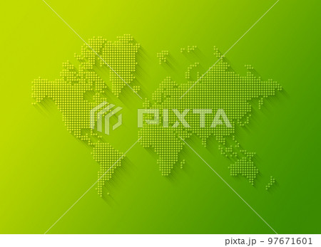 Illustration of a world map made of dots on a...のイラスト素材 [97671601] - PIXTA