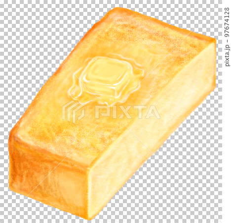 Thick cut butter toast half_cross section - Stock Illustration ...