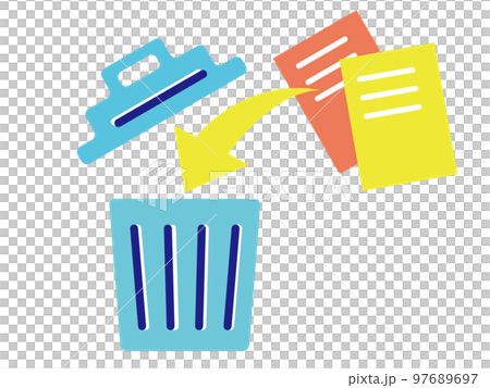An image of throwing away documents in the trash - Stock Illustration ...
