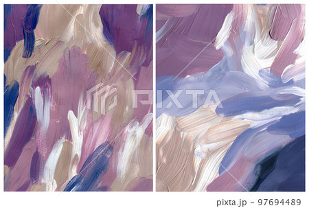Acrylic abstract background of very peri, pink,...のイラスト素材 [97694489 ...