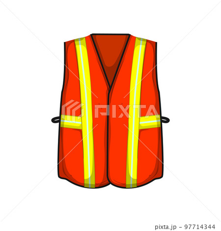 reflective safe vest cartoon vector illustrationのイラスト素材 [97714344] - PIXTA