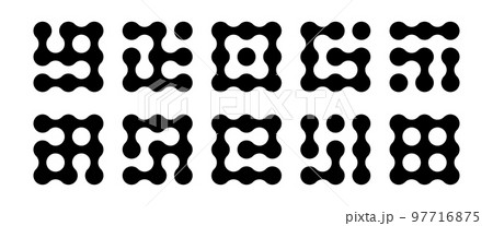 Connected dots icon. Circles pattern sign....のイラスト素材 [97716875] - PIXTA