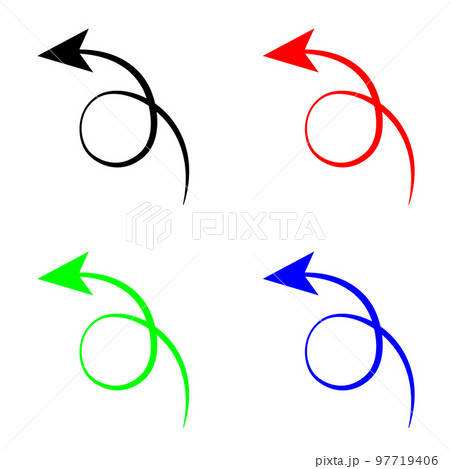 クルッと一回転した矢印のイラスト素材 [97719406] - PIXTA