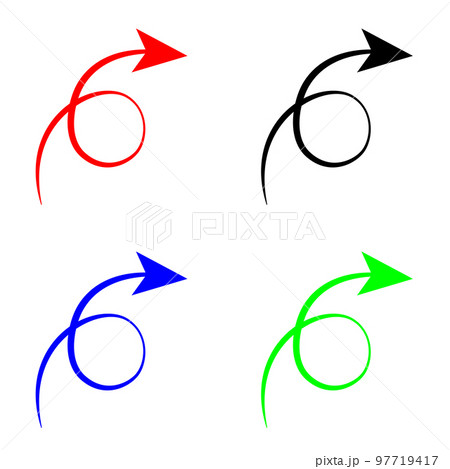 クルッと一回転した矢印のイラスト素材 [97719417] - PIXTA