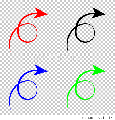 クルッと一回転した矢印のイラスト素材 [97719417] - PIXTA