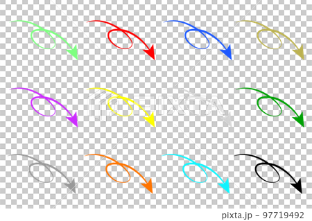 クルッと一回転した矢印のイラスト素材 [97719492] - PIXTA