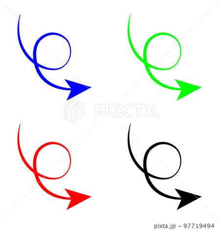 クルッと一回転した矢印のイラスト素材 [97719494] - PIXTA