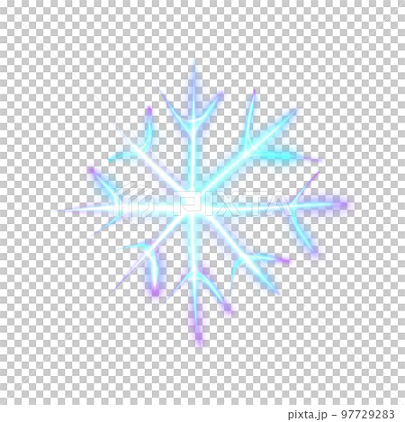 Blue glowing transparent snowflake, isolated...のイラスト素材 [97729283] - PIXTA