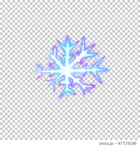 Blue glowing transparent snowflake, isolated...のイラスト素材 [97729286] - PIXTA