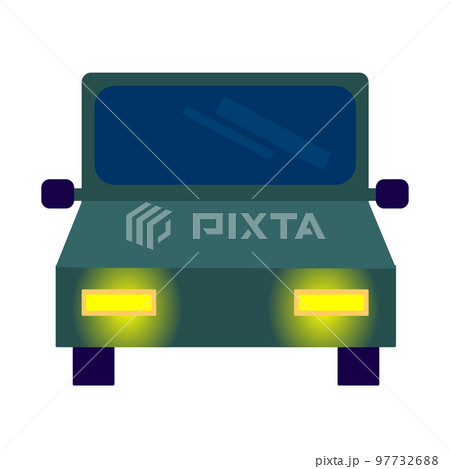 blue cube car icon design flat styleのイラスト素材 [97732688] - PIXTA