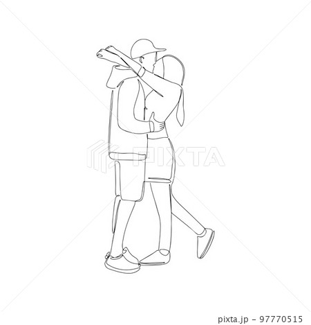 Lovers Embrace Sketch
