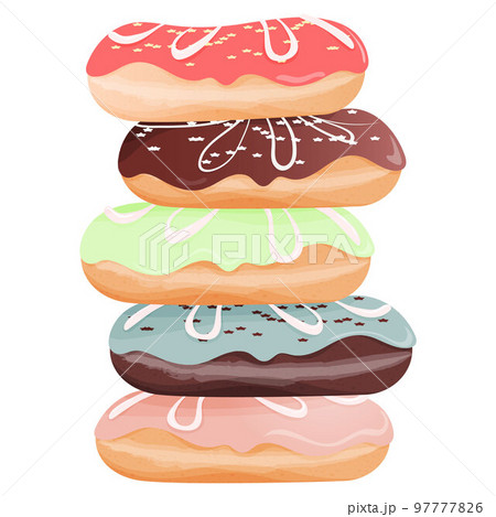 Sweets Pyramid of donutsのイラスト素材 [97777826] - PIXTA