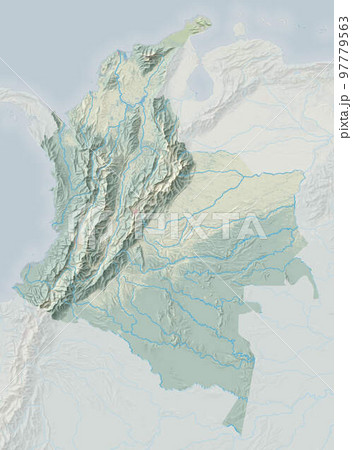 Topographic map of Colombiaのイラスト素材 [97779563] - PIXTA