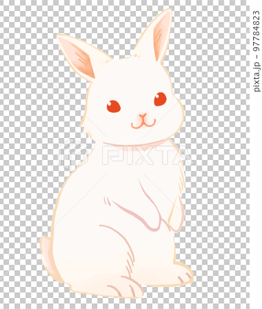 Illustration of a cute white rabbit standing up... - Stock Illustration ...