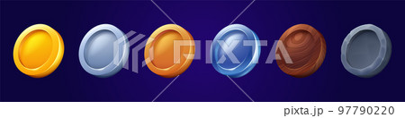 Game buttons, round frames or ui level icons setのイラスト素材 [97790220] - PIXTA