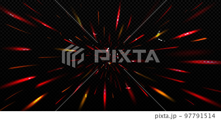 Zoom effect with red neon sparks speed motionのイラスト素材 [97791514] - PIXTA