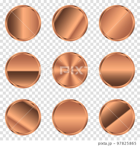 Luxury bronze circle button. Bronze circle....のイラスト素材 [97825865] - PIXTA
