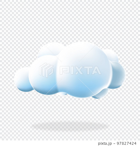 3d cloud isolated background. Render soft round...のイラスト素材 [97827424 ...