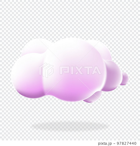 3d cloud isolated background. Render soft round...のイラスト素材 [97827440 ...