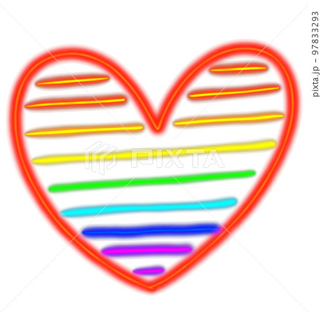 Neon illustration art LGBT LGBTQ love heart...のイラスト素材 [97833293] - PIXTA