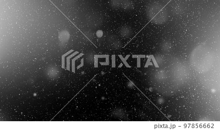 Snow flake particles on black backgroundのイラスト素材 [97856662] - PIXTA