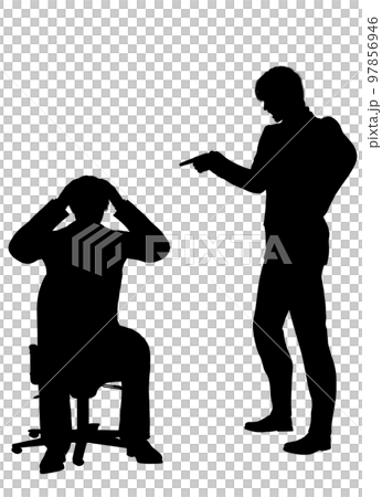 A silhouette of a salaried man who is scolded... - Stock Illustration ...