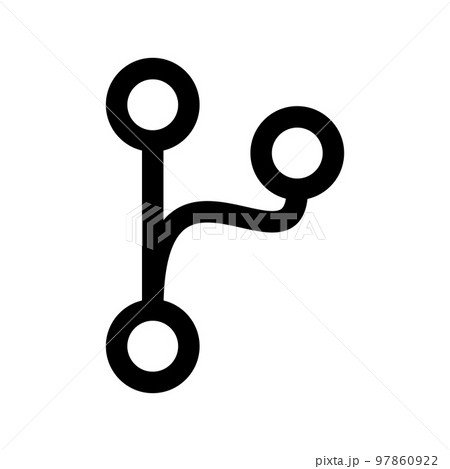 Git branch icon line isolated on white...のイラスト素材 [97860922] - PIXTA