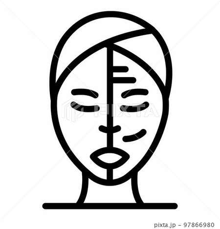 Wrinkles face treatment icon. Outline wrinkles...のイラスト素材 [97866980] - PIXTA