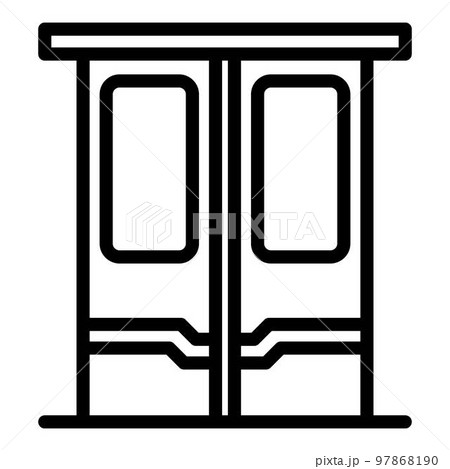 Train doors icon. Outline train doors vector...のイラスト素材 [97868190] - PIXTA