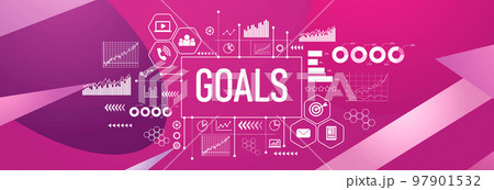 Goals on geometric pattern backgroundのイラスト素材 [97901532] - PIXTA