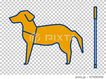 Simple guide dog icon set - Stock Illustration [97906998] - PIXTA