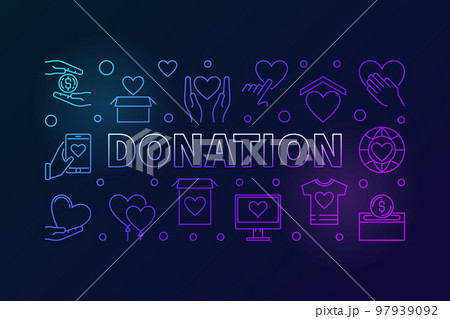 Donation colorful illustration. Donating vector...のイラスト素材 [97939092 ...