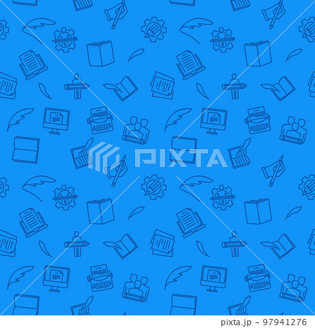 Writer vector blue Seamless Pattern or backgroundのイラスト素材 [97941276] - PIXTA