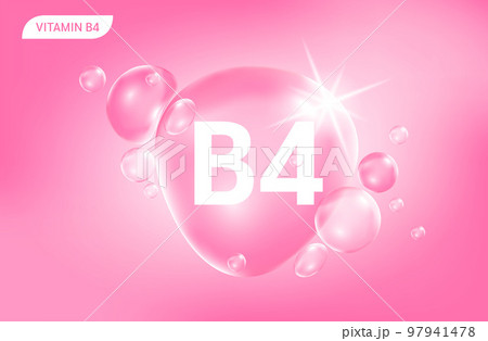 Serum collagen vitamin B4, Pink drop water....のイラスト素材 [97941478] - PIXTA