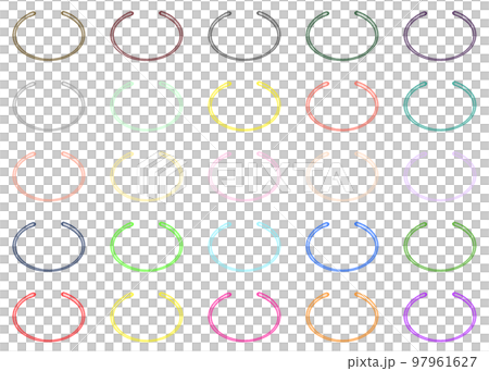 Elliptical frame colorful 25 color set - Stock Illustration [97961627 ...